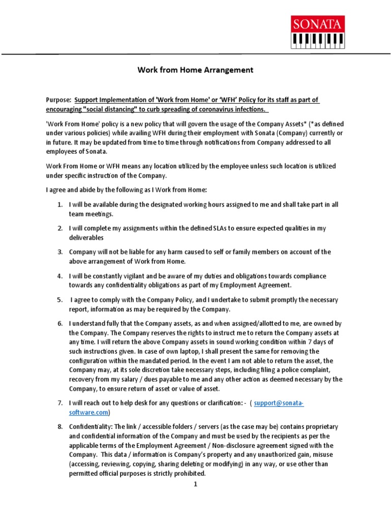 Work From Home Arrangement - IT Asset - INDIA - New | PDF | Employment ...