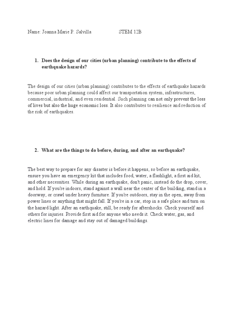 Earthquake | PDF | Social Science | Science & Mathematics