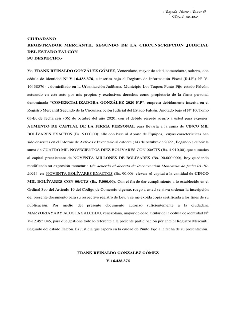 AUMENTO DE CAPITAL GUAJI Rev2 | PDF | Justicia | Crimen y violencia