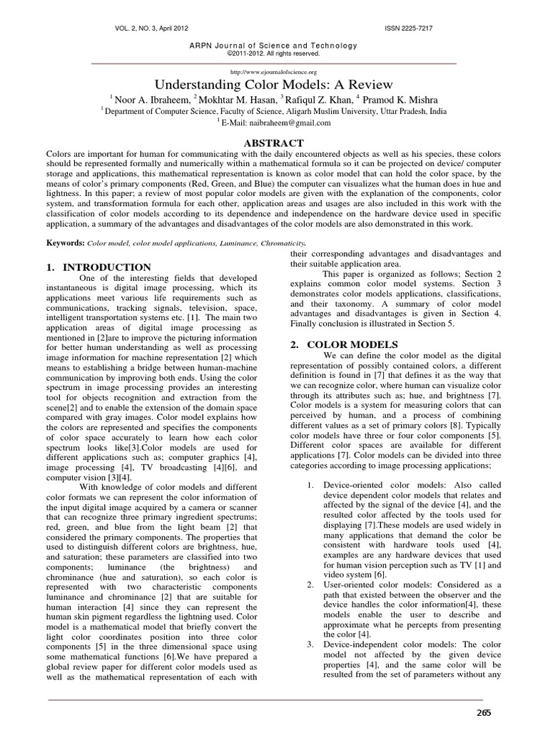 Understanding Color Models | PDF | Rgb Color Model | Color