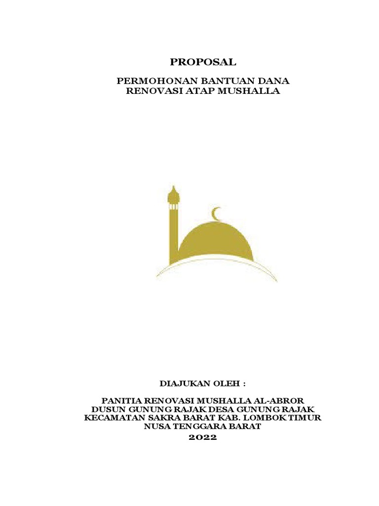 Proposal Renovasi Atap Mushola Al Abror | PDF