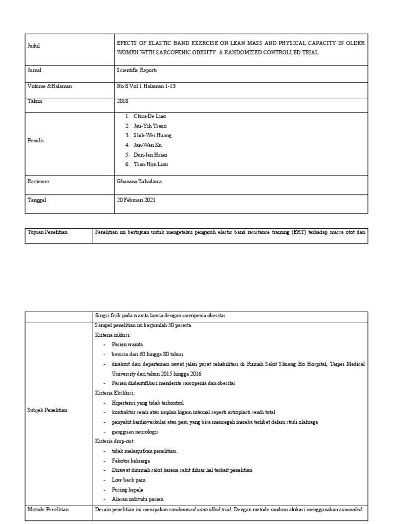 Review Jurnal Geriatri Fisioterapi | PDF | Kesehatan Holistik | Sains ...