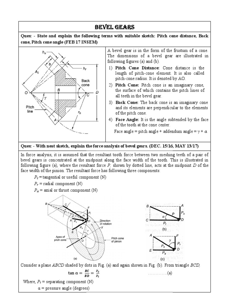 Bevel and Worm Gear QB 2019 | PDF | Gear | Mechanical Engineering