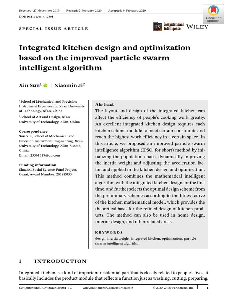 Integrated Kitchen Design and Optimization Based On The Improved ...