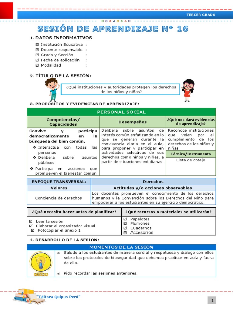 Parte 2 - Sesiones de Aprendizaje - Experiencia de Aprendizaje IX - Editora Quipus Perú | PDF ...