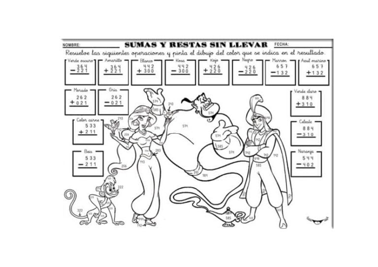 Ficha Mates Sumas y Restas Sin Llevar | PDF