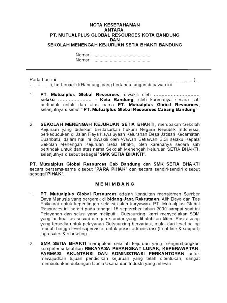 Mou Pt. Mutual Plus | PDF