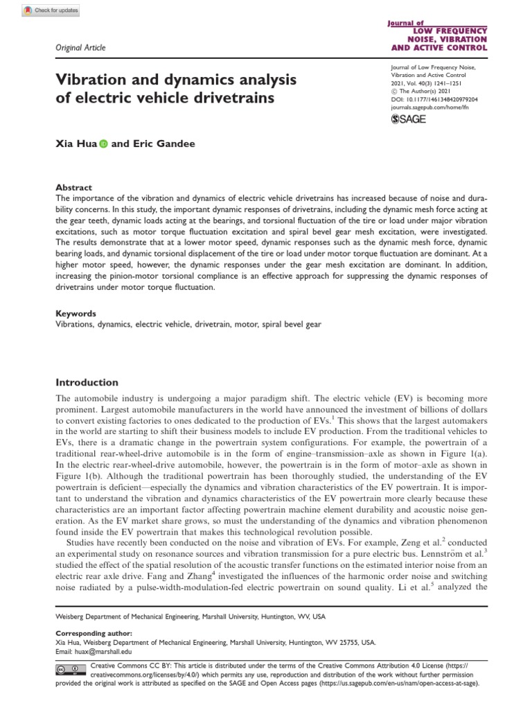 Vibration Analysis of Electric Auto | PDF | Gear | Electric Motor