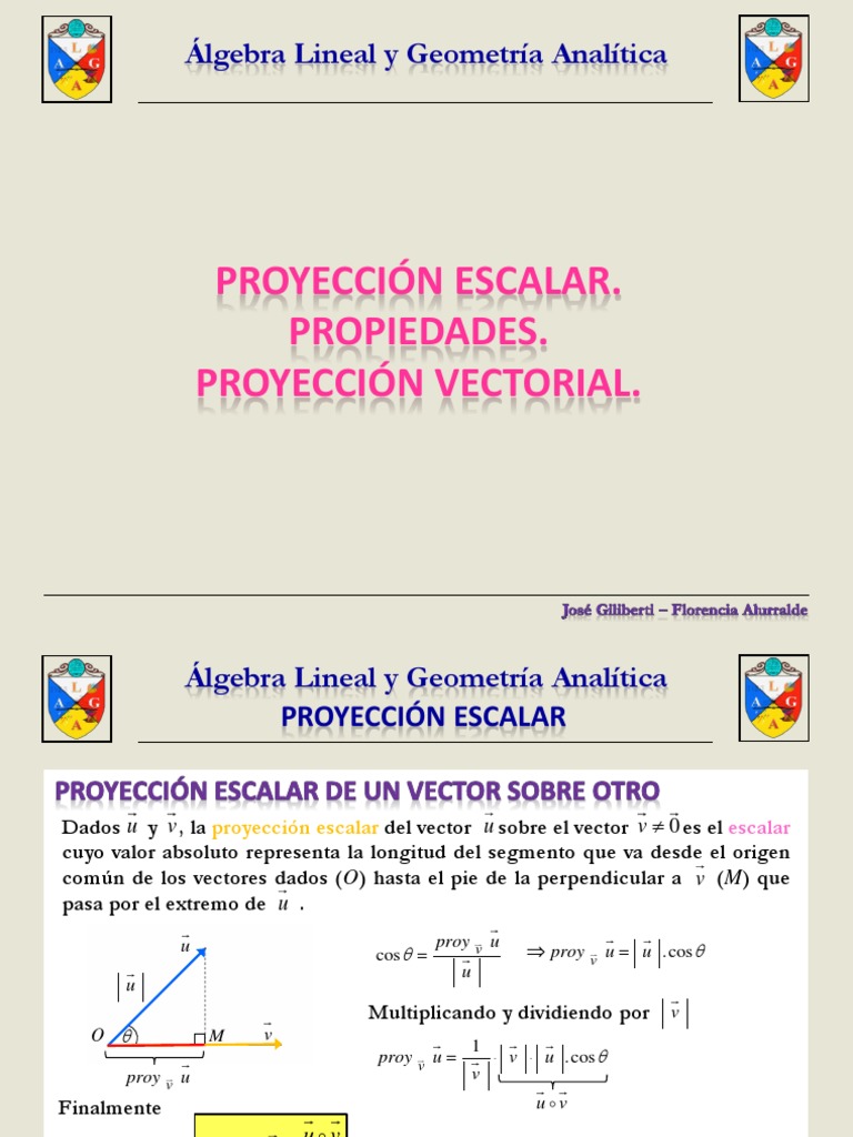 8 Proyección Escalar Vectorial Prop Ok | PDF | Vector Euclidiano ...