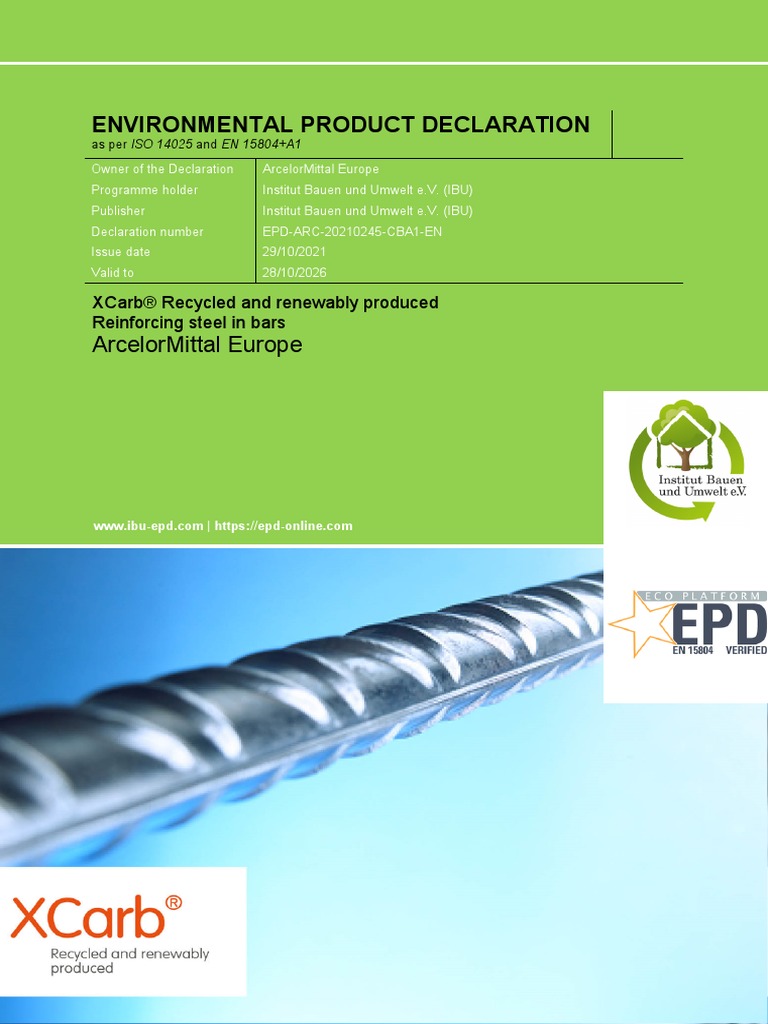 XCarb Recycled and Renewably Produced Reinforcing Steel in Bars | PDF