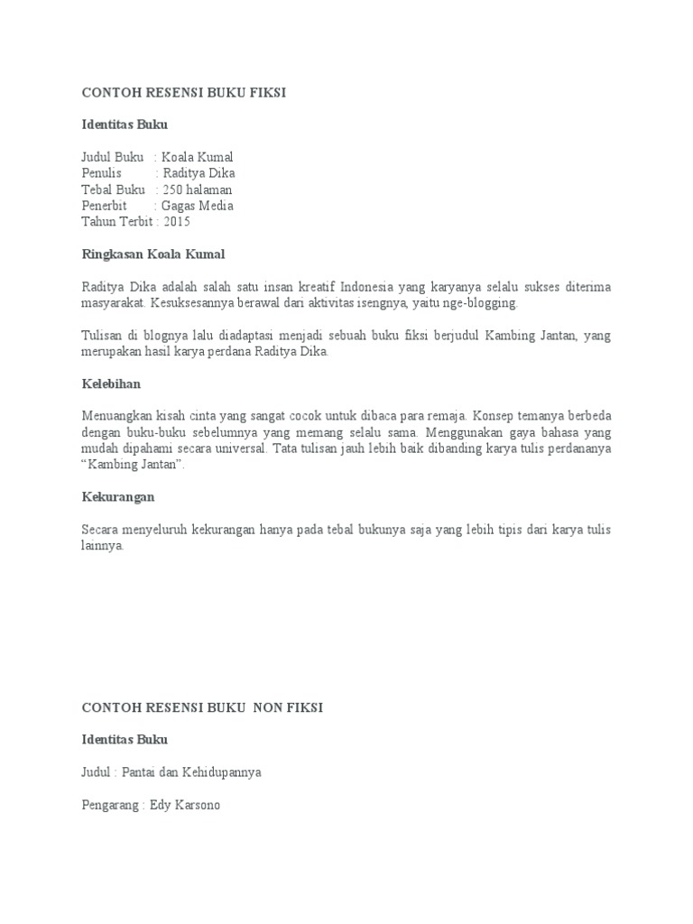 Tugas Contoh Resensi Buku | PDF