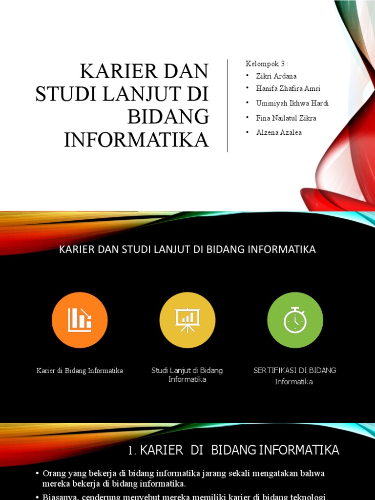 Karier Dan Studi Lanjut Di Bidang Informatika | PDF