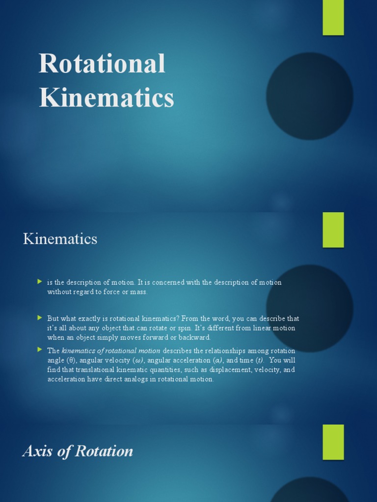 Rational Kinematics | PDF | Rotation Around A Fixed Axis | Acceleration