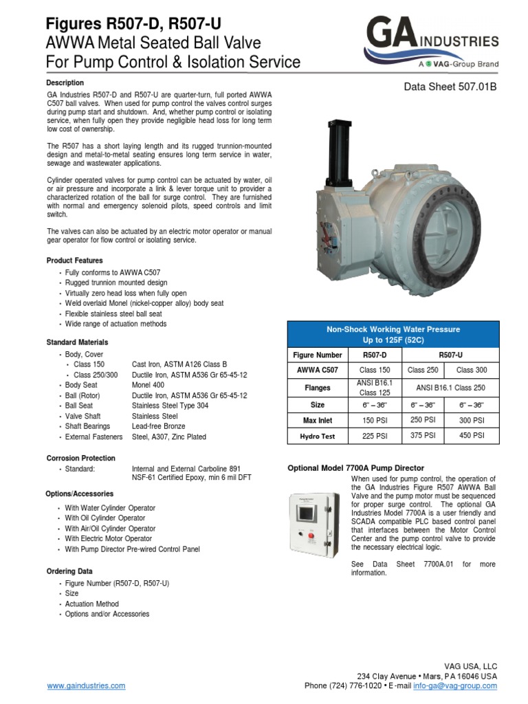 GA AWWA Metal Seated Ball Valve For Pump Control & Isolation Service ...