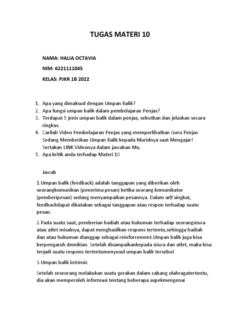 Tugas 10 Pedagogi | PDF