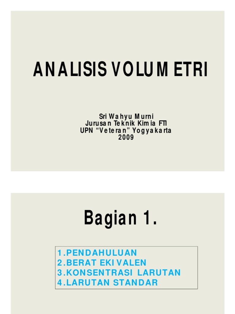 3-ANALISIS VOLUMETRI TAMBANG Bag 1 (Compatibility Mode) | PDF