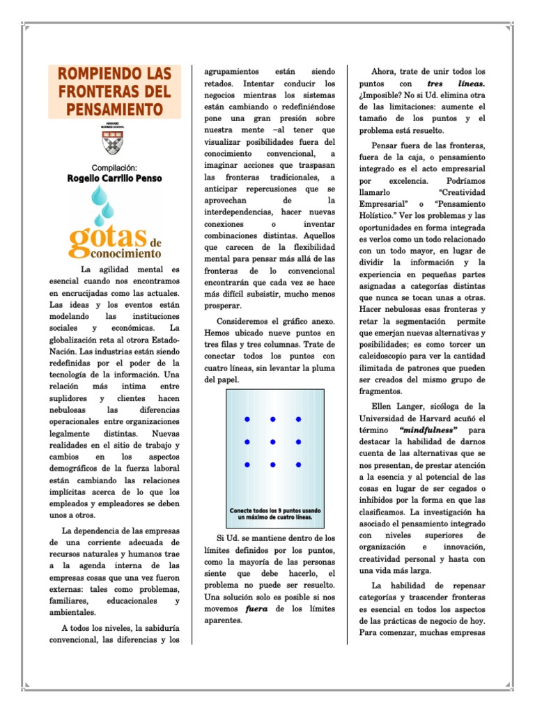 Rompiendo Las Fronteras Del Pensamiento - Gotas de Conocimiento | PDF | Pensamiento | Mente