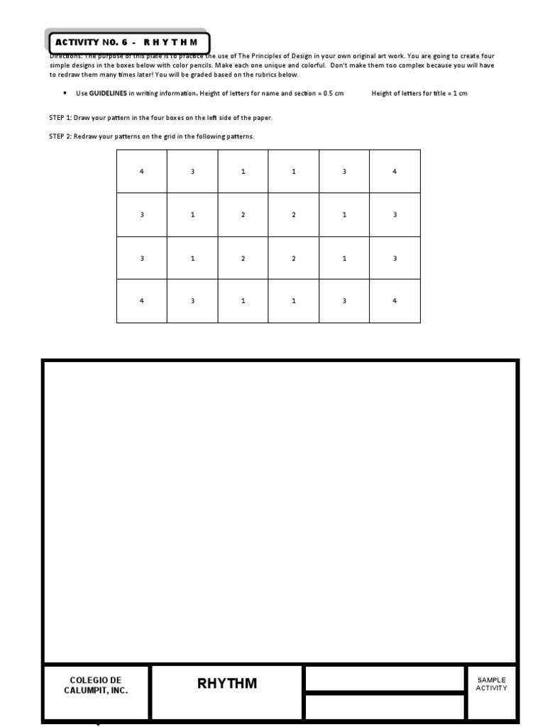 Rhythmic Designs: Evaluating Student Work on Principles of Movement and ...