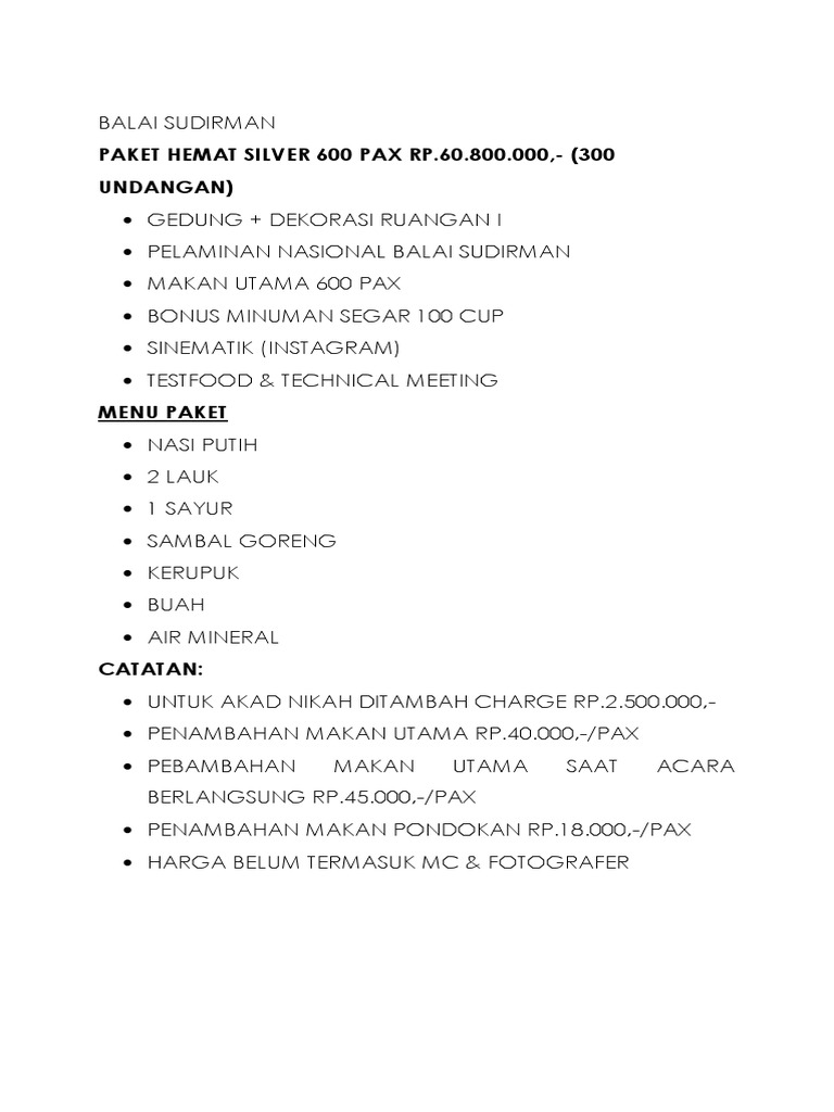 BS Paket Wedding Hemat | PDF