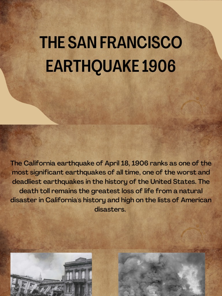 The San Francisco Earthquake 1906 PDF | PDF