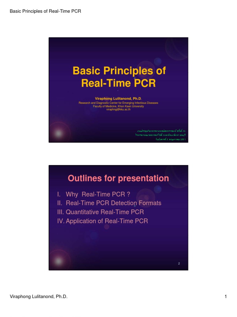 Basic Principles of Real-Time PCR | PDF | Real Time Polymerase Chain ...