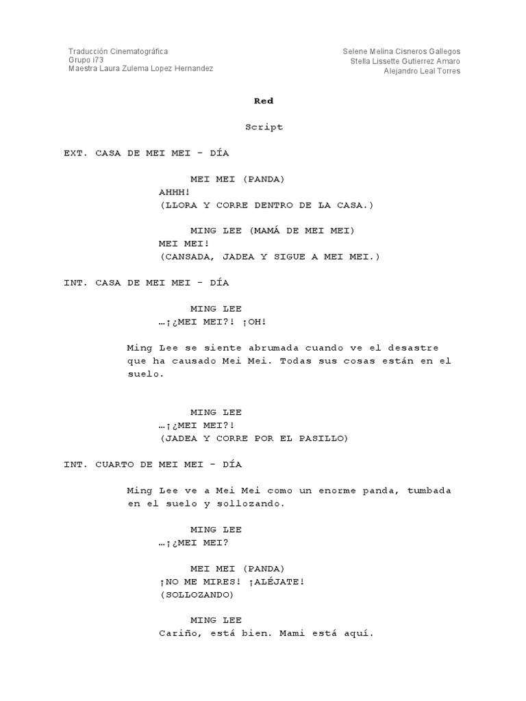 Traducción Turning Red | PDF