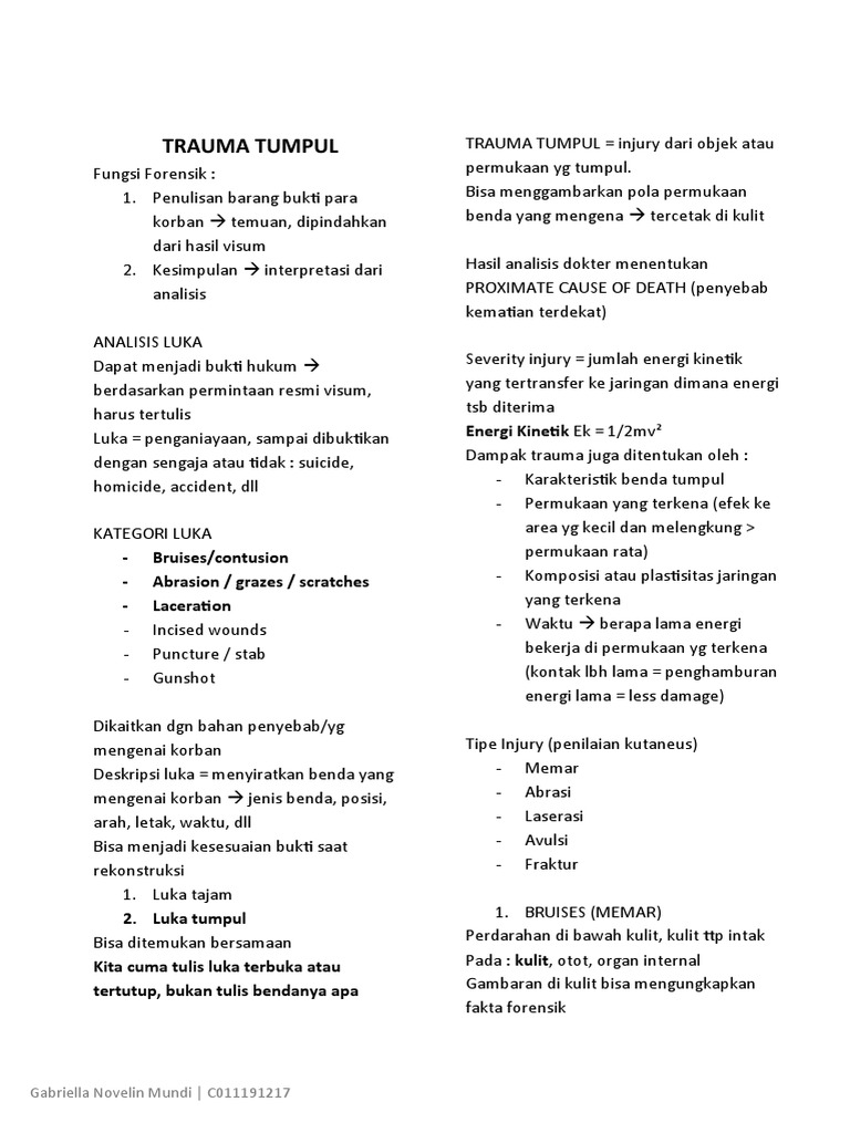 Trauma Tumpul - Dr. Berti Nelwan | PDF