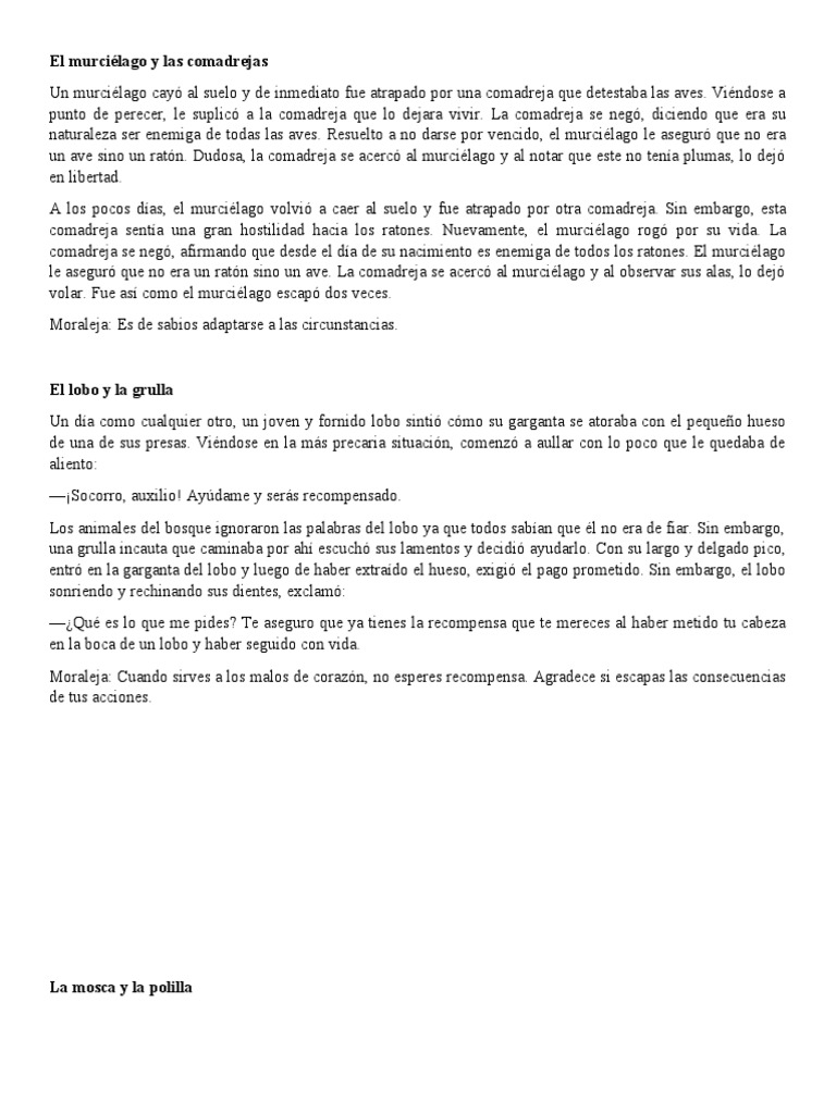 Cuentos Cortos | PDF | Murciélago | Aves