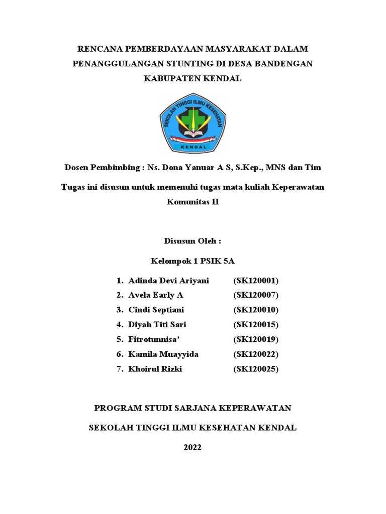 Kel 1 Kep Komunitas II Tugas Proposal PPM PSIK 5A | PDF
