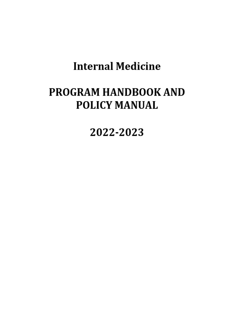 Internal Medicine Residency Program Manual 22 23 Final | PDF | Medicine ...