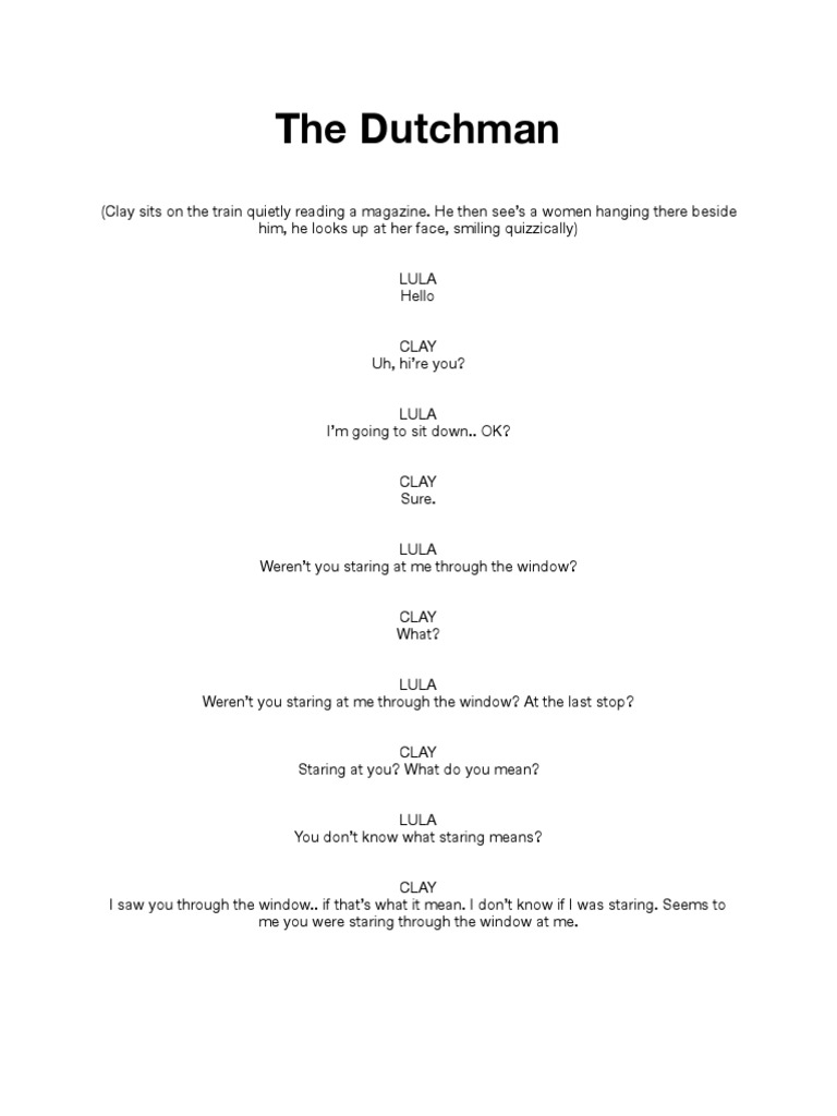 The Dutchman Clay Lula | PDF