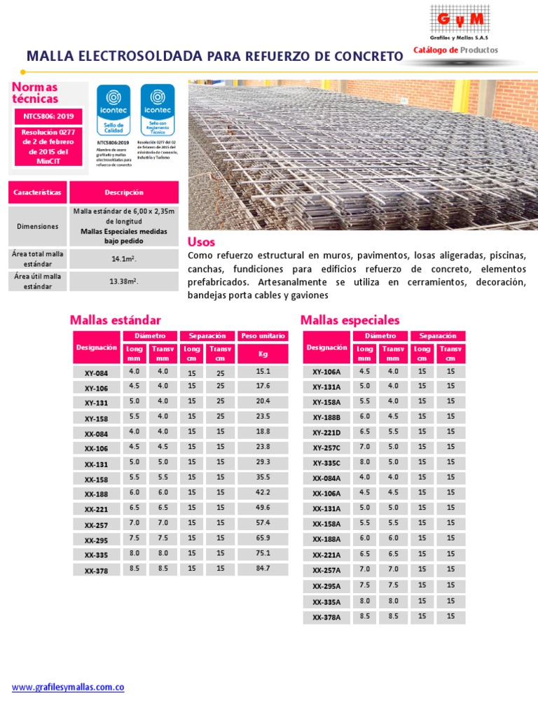 Especificaciones Malla Electrosoldada | PDF