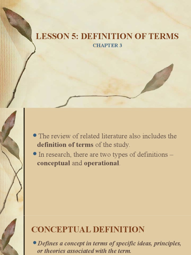 Defining Key Research Concepts: Conceptual and Operational Definitions ...