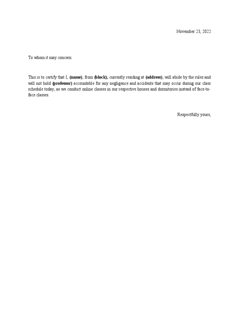 Waiver Template | PDF