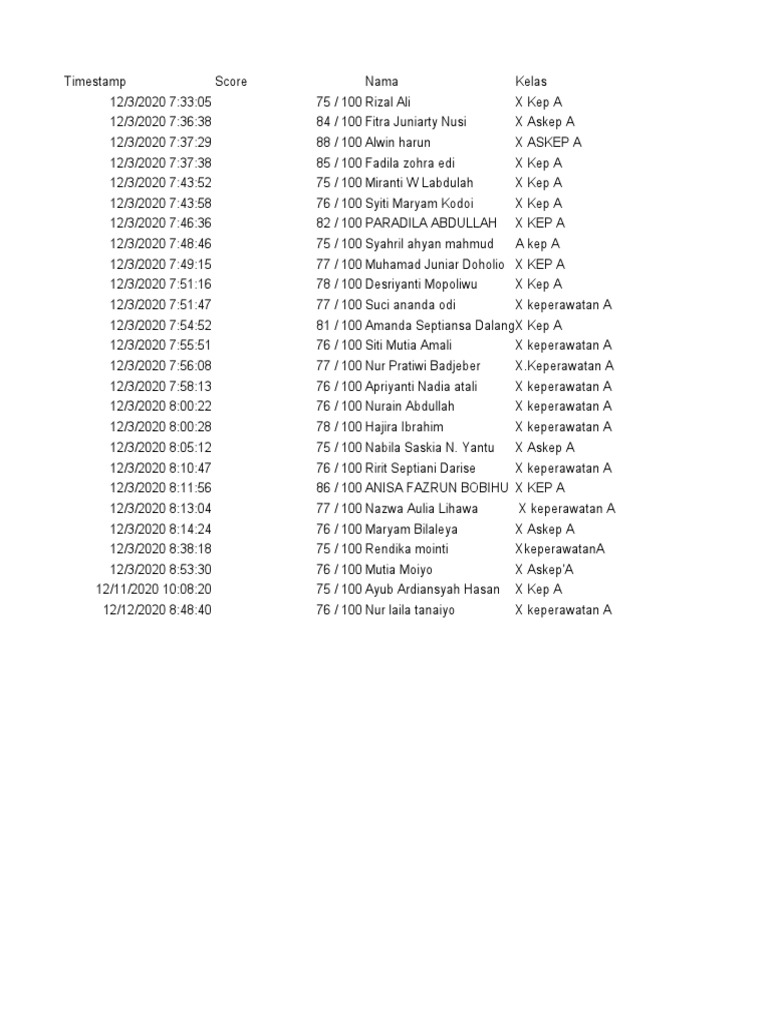 Penjas X A | PDF | Olahraga & Rekreasi