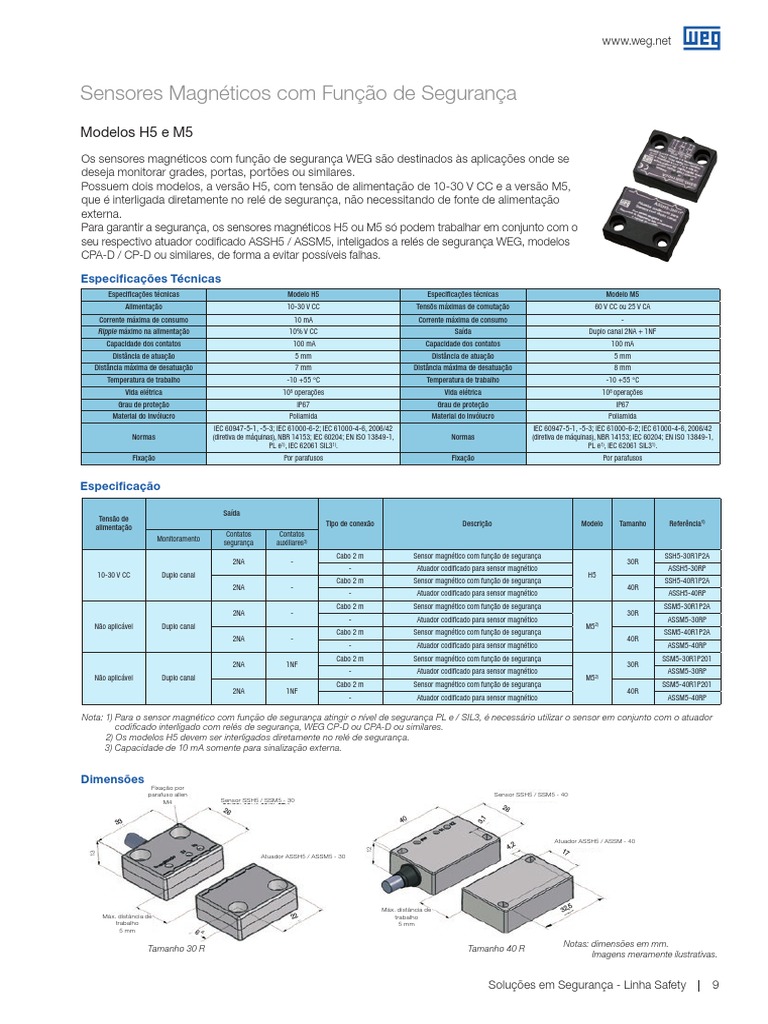 Sensor Magnetico de Segurana Weg | PDF | Relé | Magnetismo