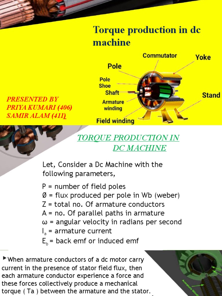 Torque Production On DC Machine | PDF