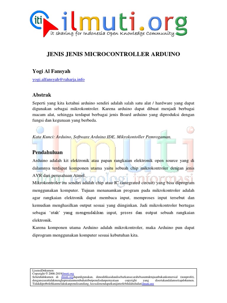 Jenis Jenis Microcontroller Arduino | PDF