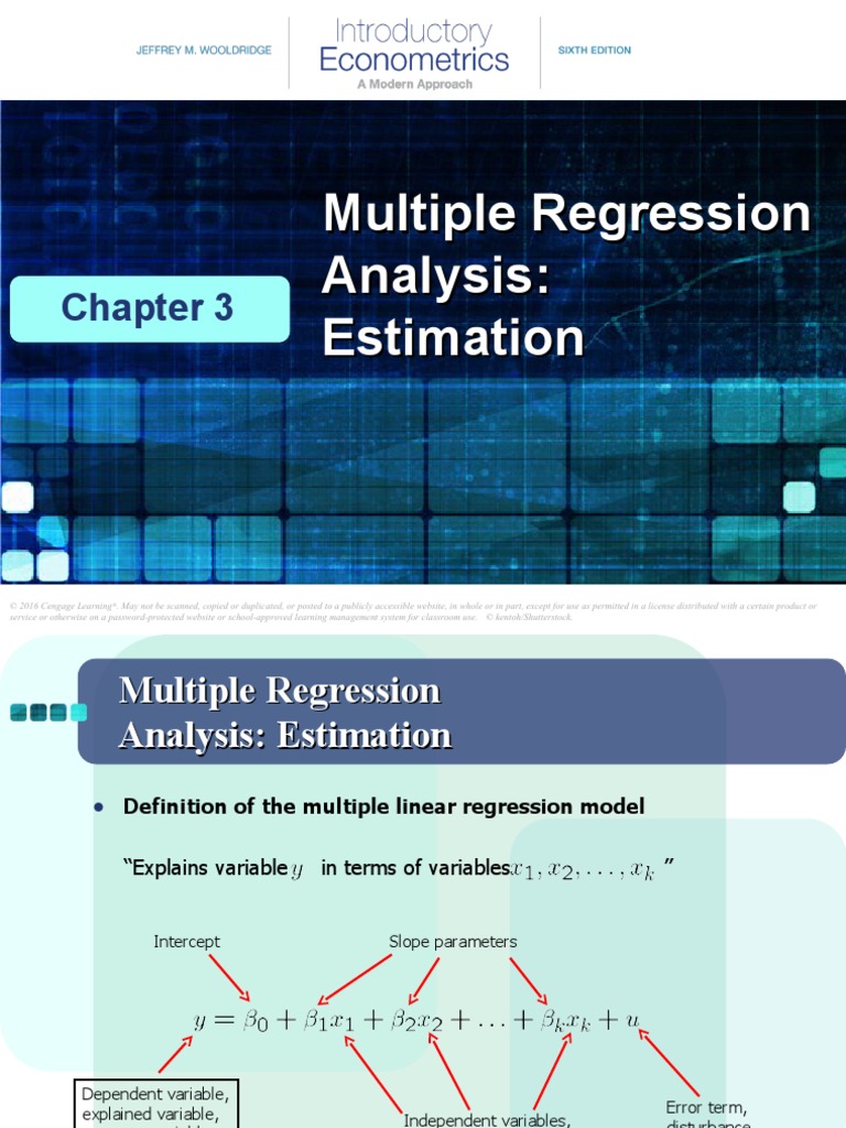 CH - 03 - Multiple Regression Analysis Estimation | PDF | Linear Regression | Regression Analysis