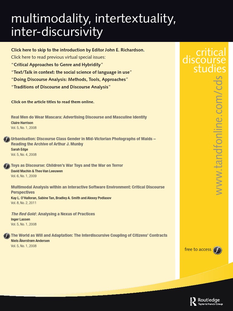 Multimodality, Intertextuality, Interdiscursivity | PDF | Analysis ... Multimodality, Intertextuality, Interdiscursivity | PDF | Analysis ...