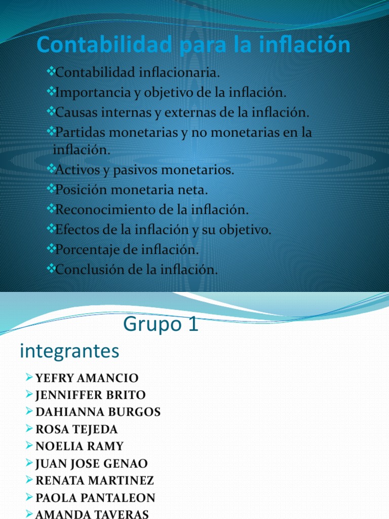 Contabilidad para La Inflación | PDF | Inflación | Moneda