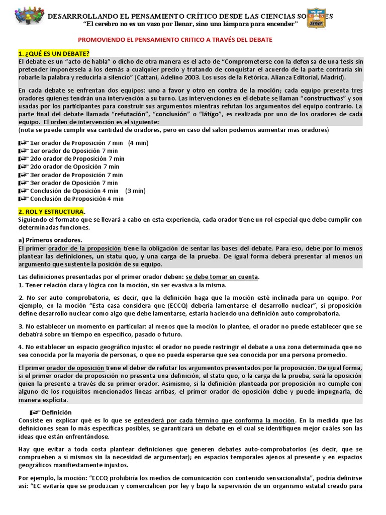 ¿Que Es Un Debate. | PDF | Evidencia | Argumento