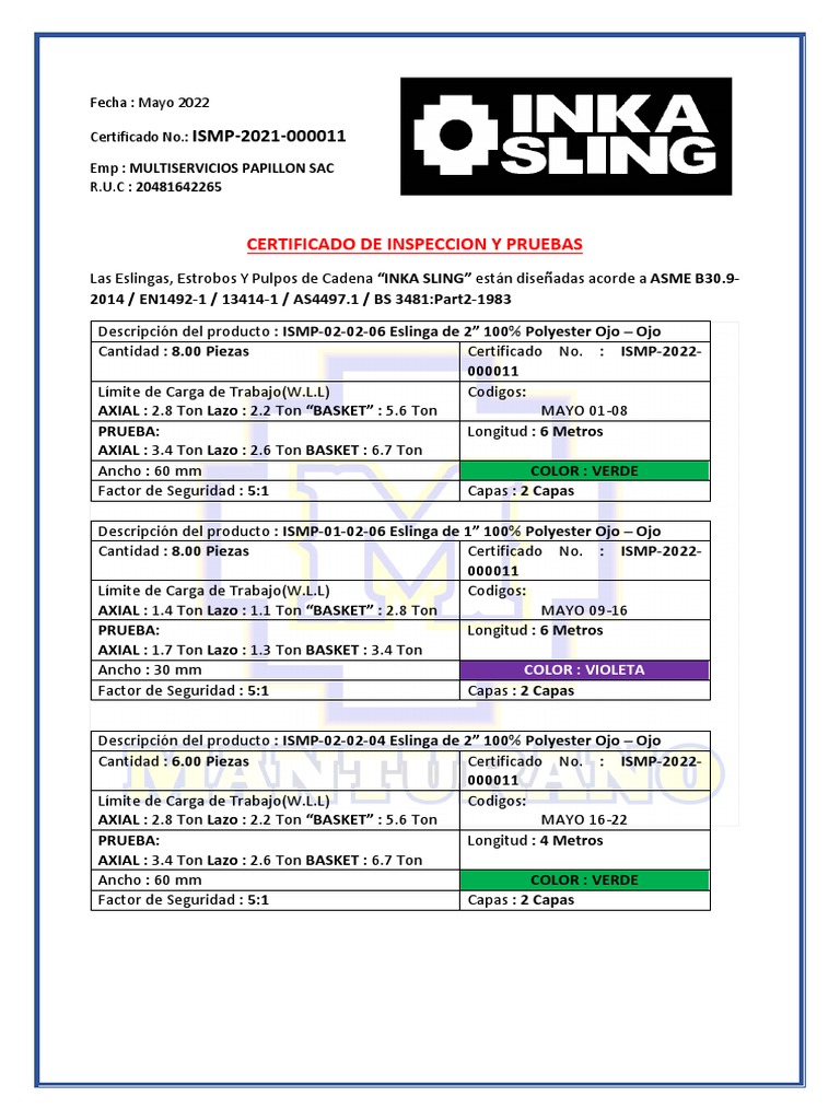 Ismp Mayo - 2022-000011 Multiservicios Papillon Sac | PDF