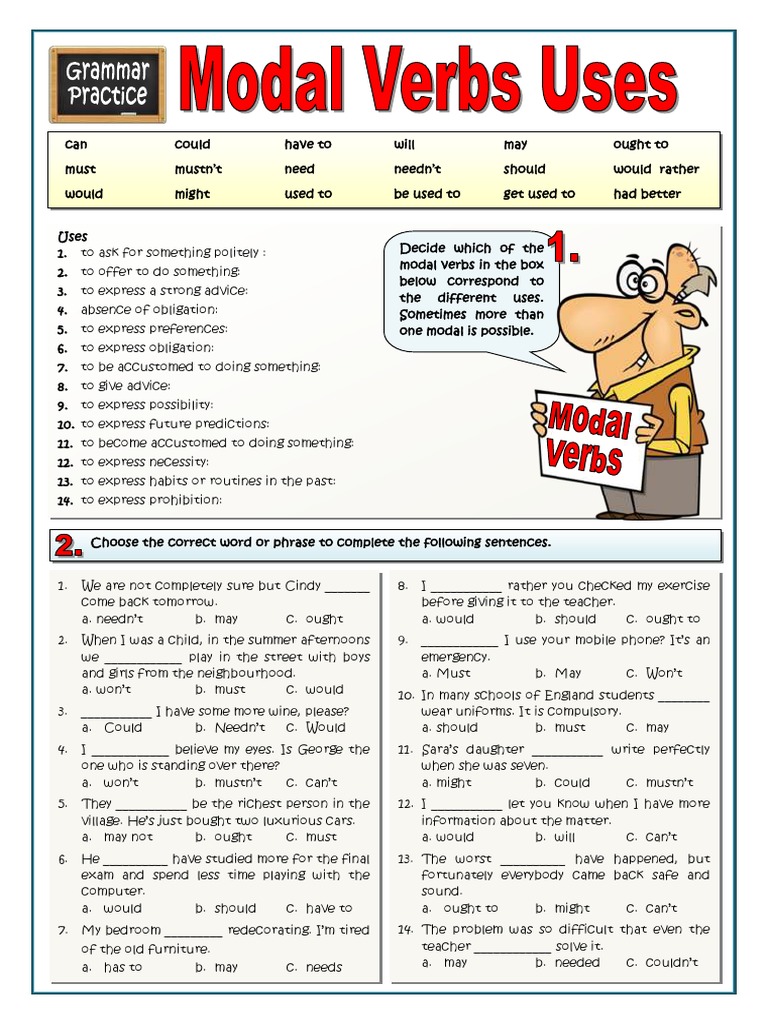 Modal Verbs Exercises and Usage Guide | PDF | Language Mechanics ...