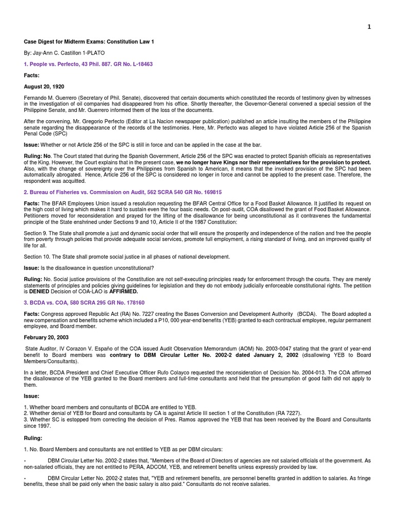 Consti 1 Case Digest | PDF