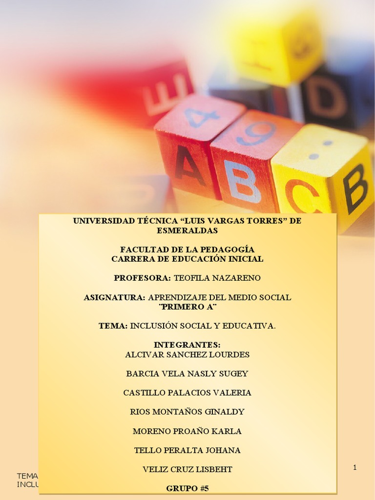 Inclusión Social Y Educativa Pdf Inclusión Educación Aprendizaje