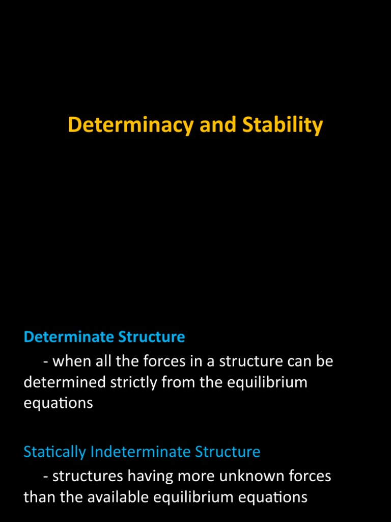 Lesson 1.4 - Determinacy and Stability | PDF | Mechanics | Applied And ...