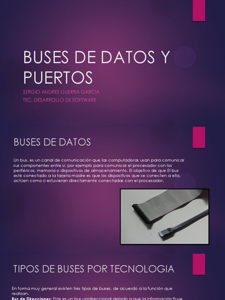 Buses de Datos y Puertos | PDF | Microprocesador | Hardware de la ...