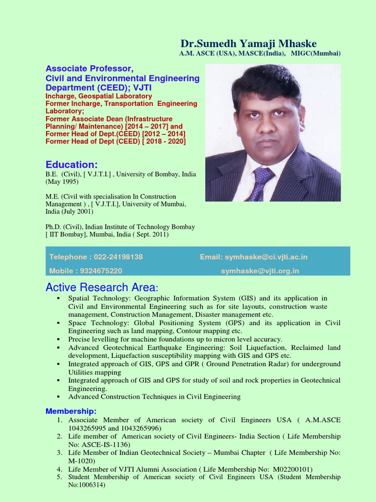 Profile of Dr. Sumedh Mhaske | PDF