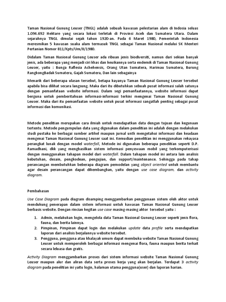 Taman Nasional Gunung Leuser | PDF